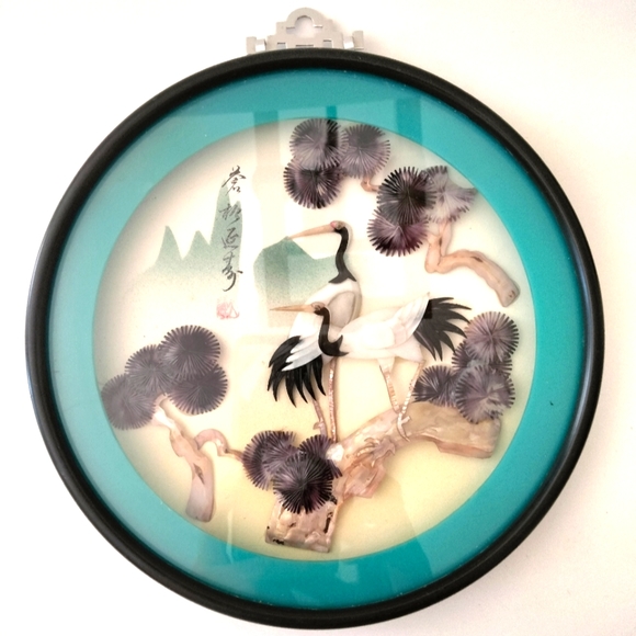 Vintage | Art | Vintage Shadow Box Japanese Shell Art | Poshmark